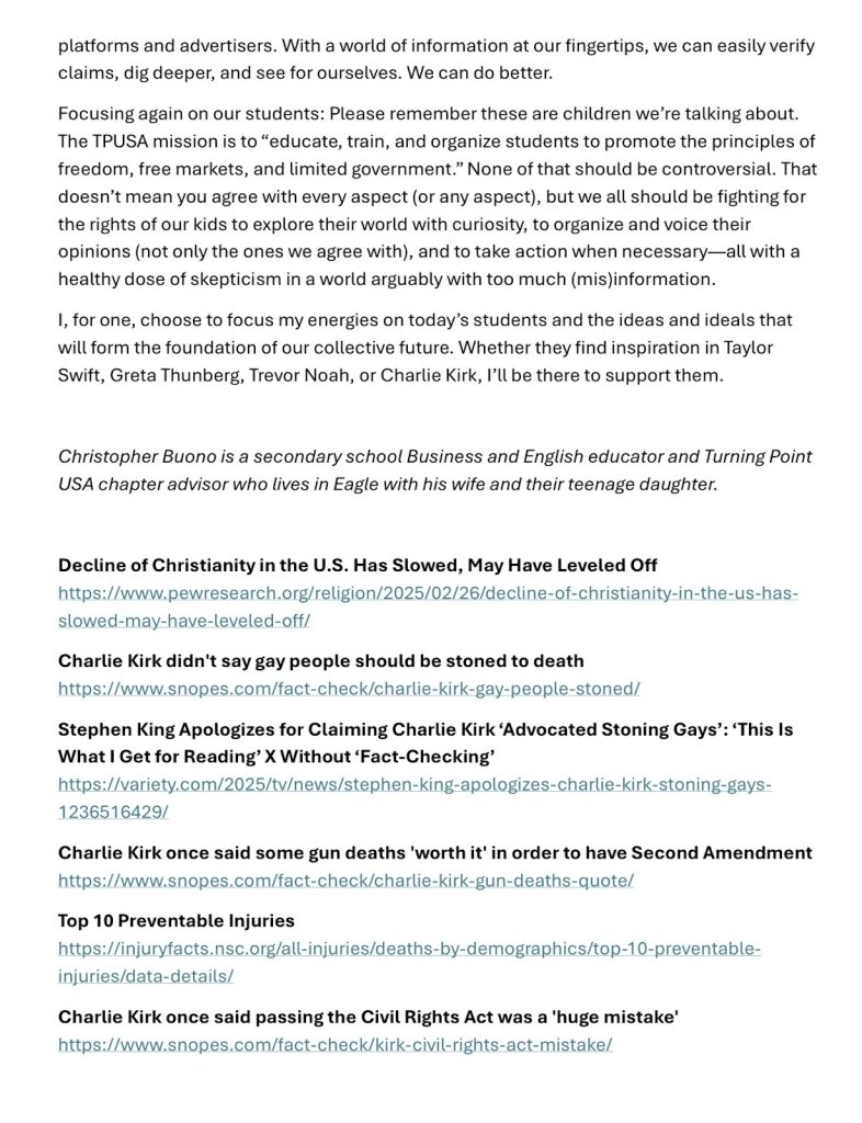 Debate erupts as Eagle County high school students launch TPUSA chapters - Rocky Mountain Voice